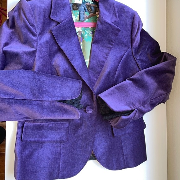 Apostrophe | Jackets & Coats | Apostrophe Purple Velvet Blazer With ...